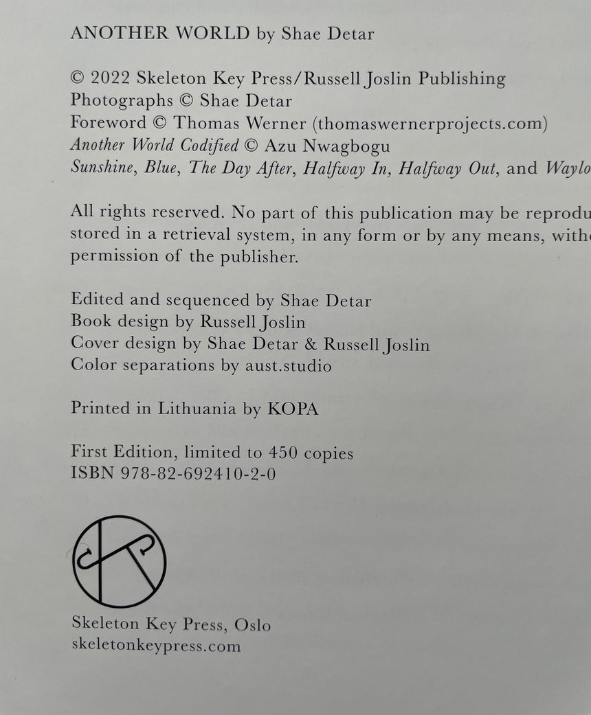 Buy Shea Detar Another World book photography – Setanta Books
