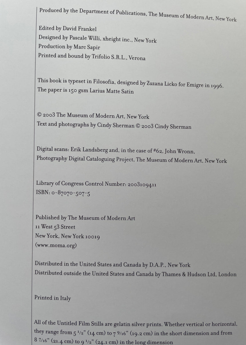 Buy The Complete Untitled Film Stills Cindy Sherman photography book ...