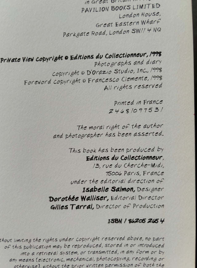 Buy book A Private View Sante D'Orazio photography 1st edition ...