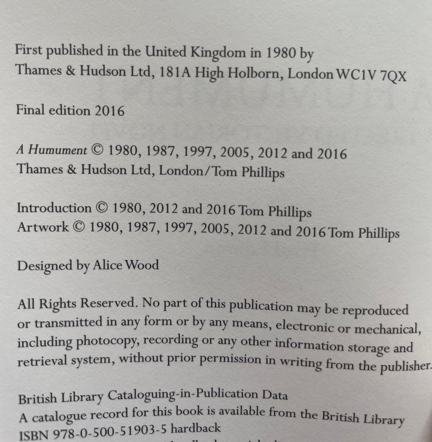 Buy A Humument by Tom Phillips - Final Edition Online – Setanta Books