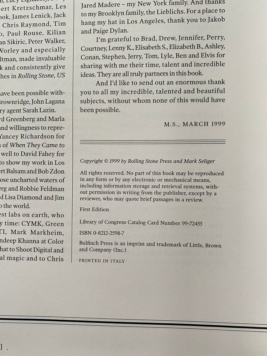 Buy Physiognomy: The Mark Seliger Photographs Online – Setanta Books