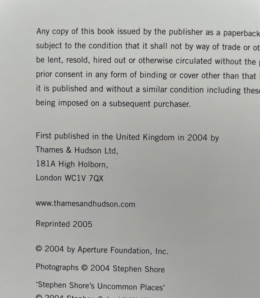 Uncommon Places The Complete Works by Stephen Shore – Setanta Books