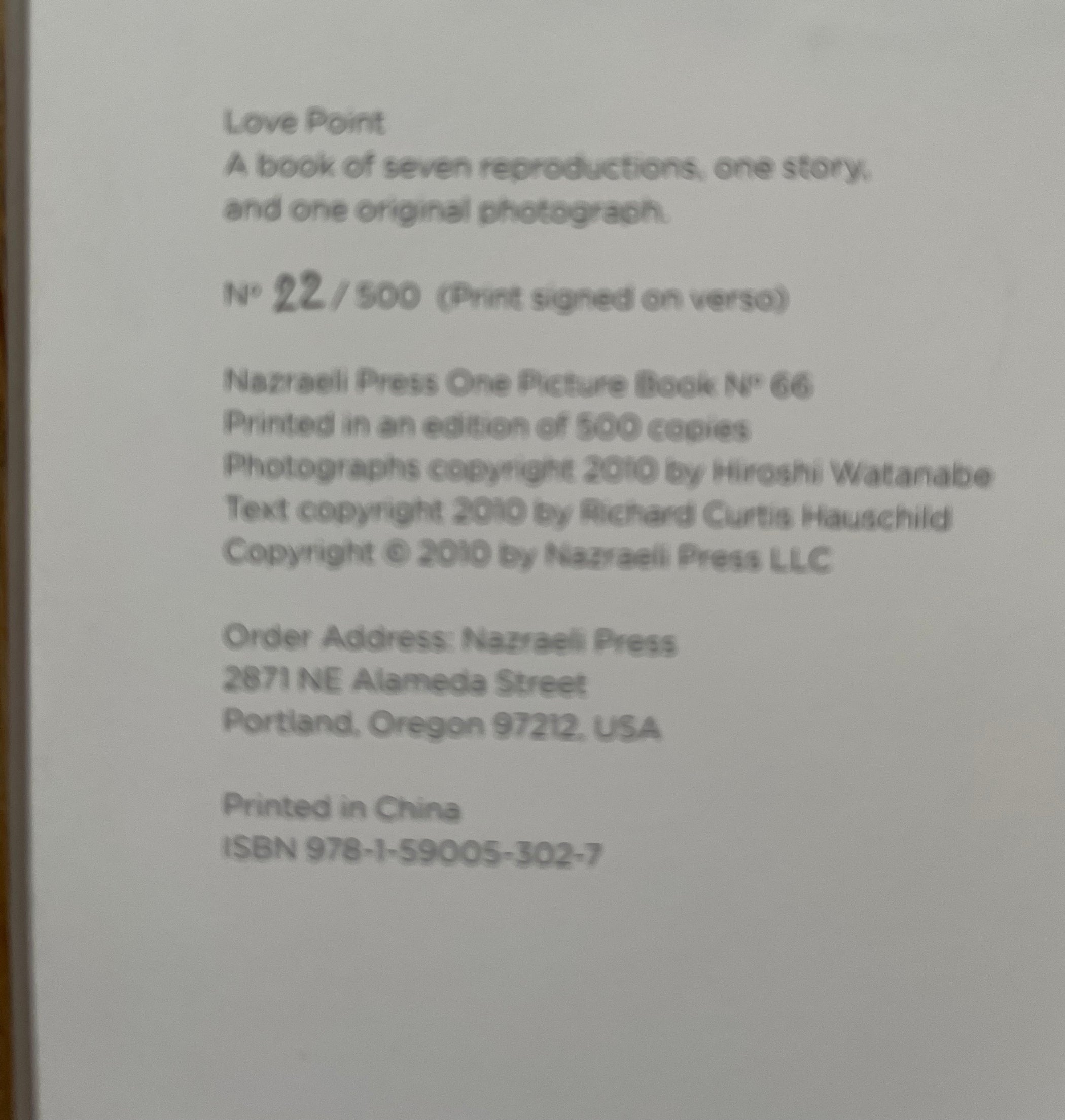 Buy Love Point (One Picture Books) by Hiroshi Watanabe with print dolls ...