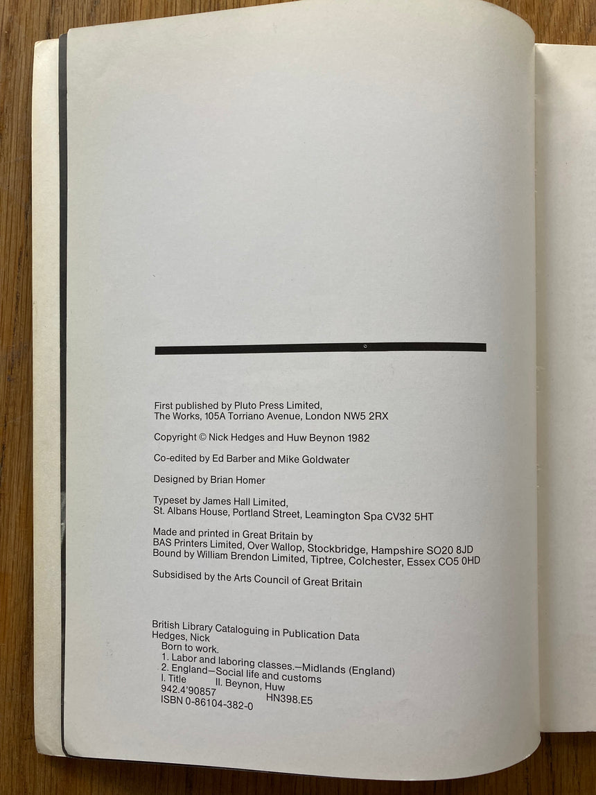 Buy Born to Work by Nick Hedges and Huw Beynon | Rare Photography for ...